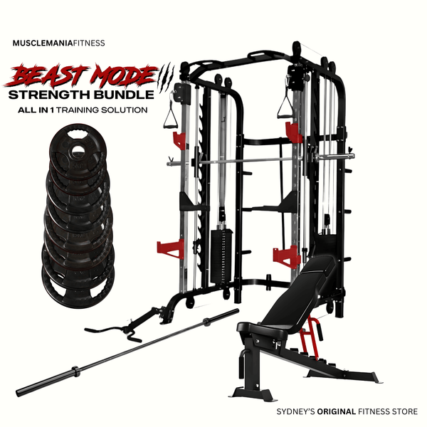 BEAST MODE BUNDLE WITH RUBBER-COATED TRI-GRIP RUBBER-COATED OLYMPIC PL